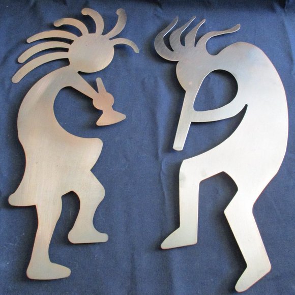 Source Unknown | Art | Vintage Copper Kachina Male And Female Wall ...